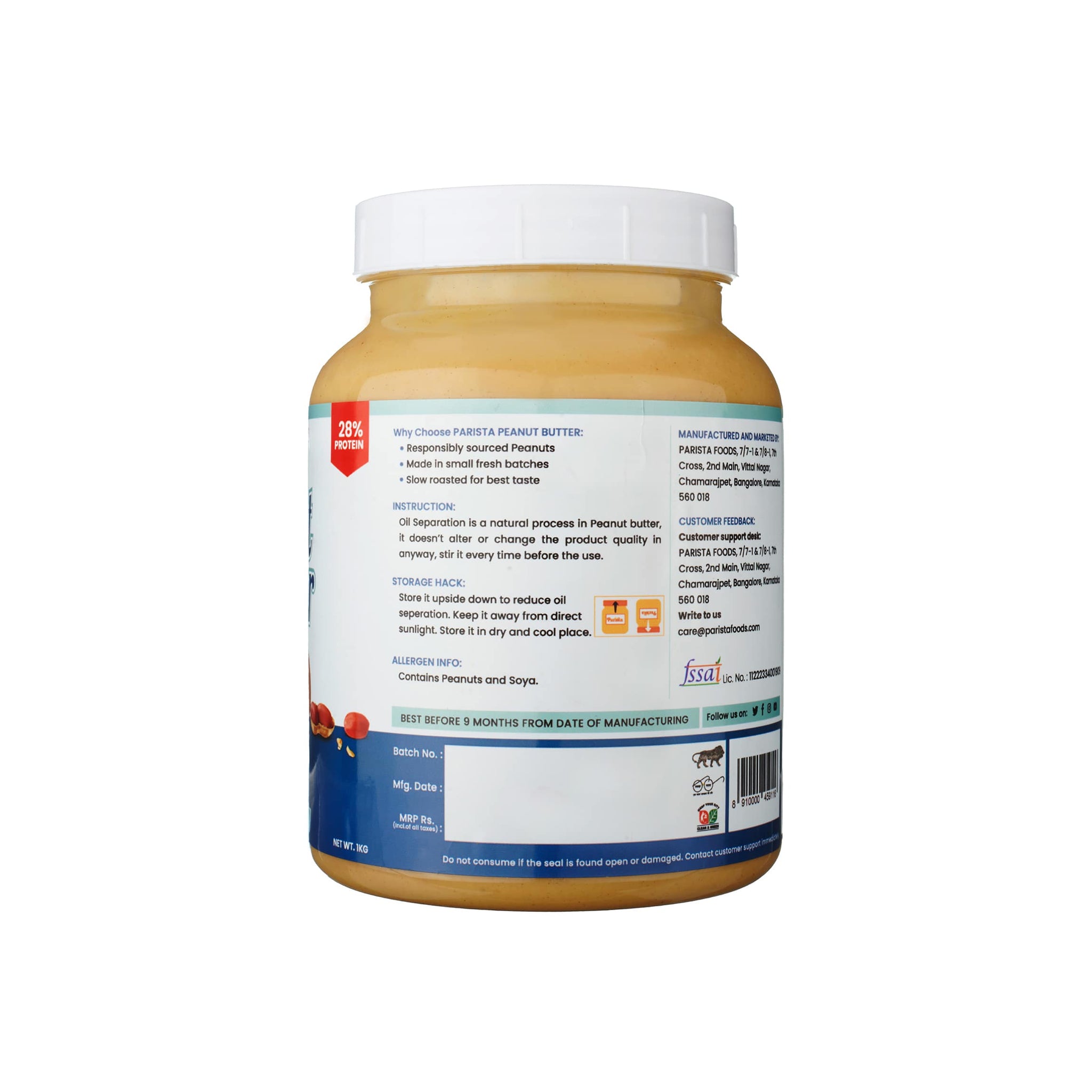 1KG Classic Creamy Peanut Butter – Parista Peanut Butter